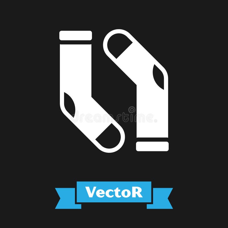 White Socks Icon Isolated on Black Background. Vector Stock Vector ...