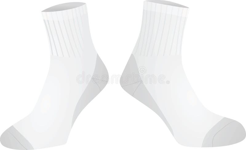 White Socks Template, Front View Stock Vector - Illustration of elastic ...