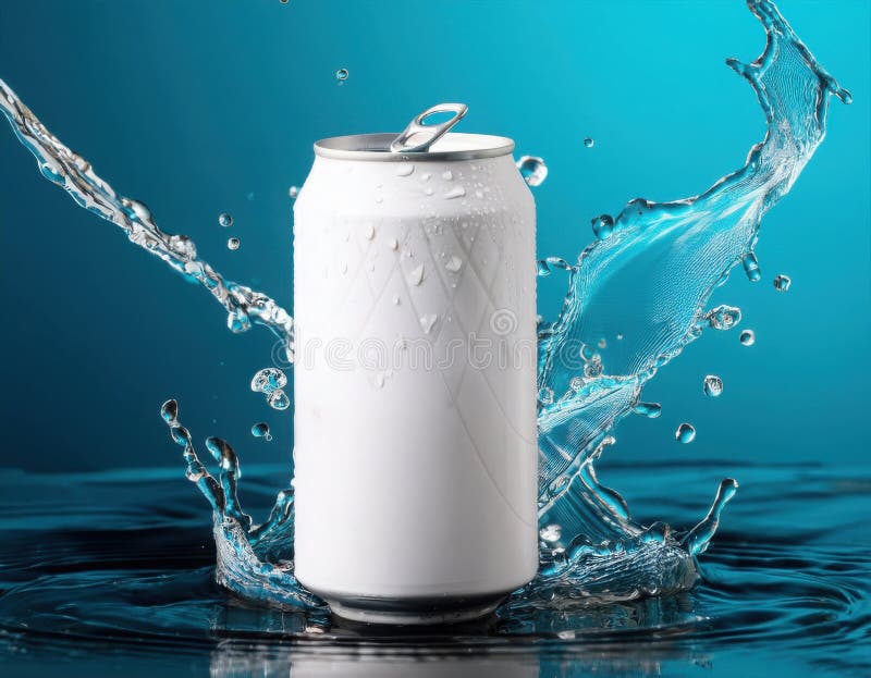Soda Can in a Modern Art-Inspired Geometric Water Scene Stock Photo ...