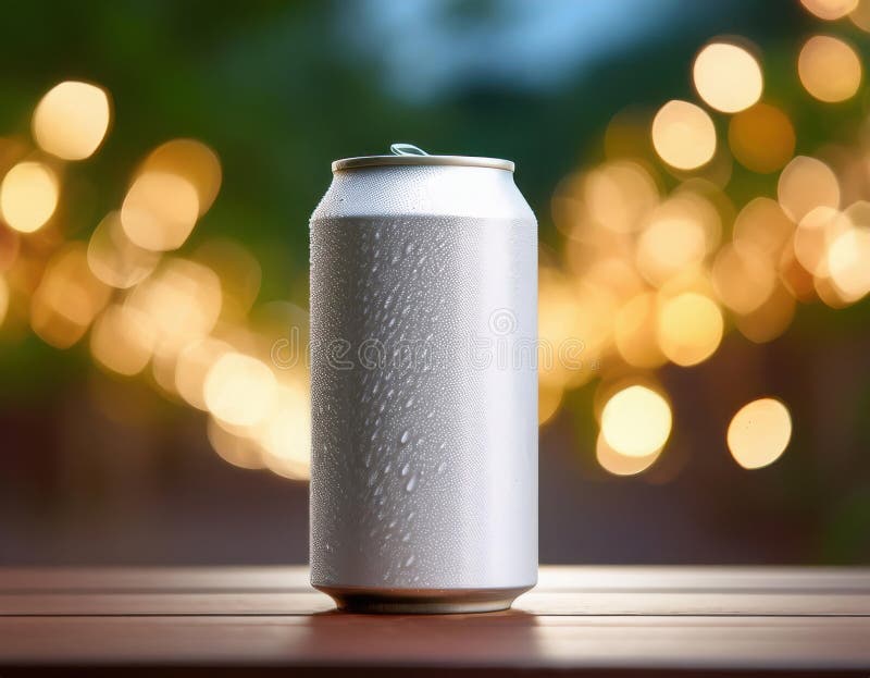 White Soda Can Floating Against a Soft and Ethereal Light Effect Stock ...