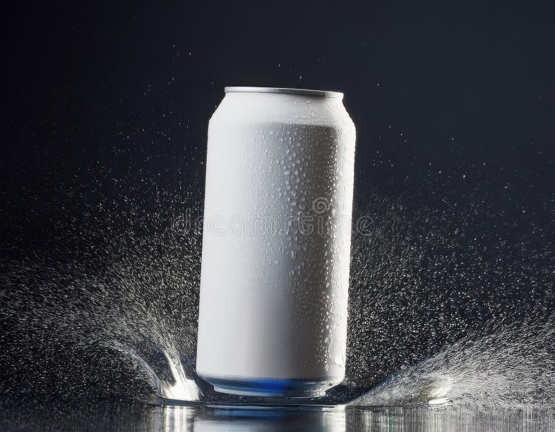 White Soda Can Floating Gravity Defying Water Scene Stock Photos - Free ...