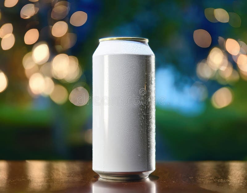 White Soda Can Highlighted by a Magical Blurred Light Effect Stock ...