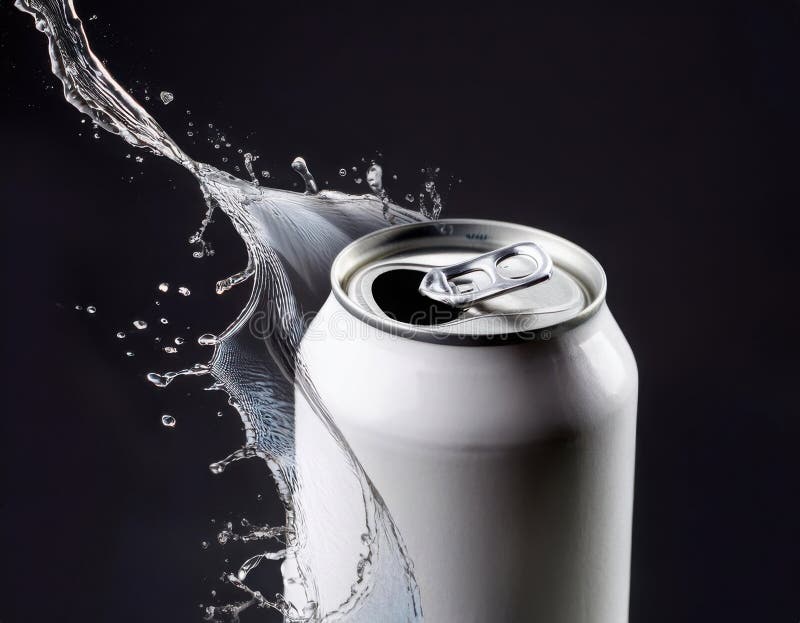 White Soda Can in Motion with a Perfectly Arcing Splash Stock ...