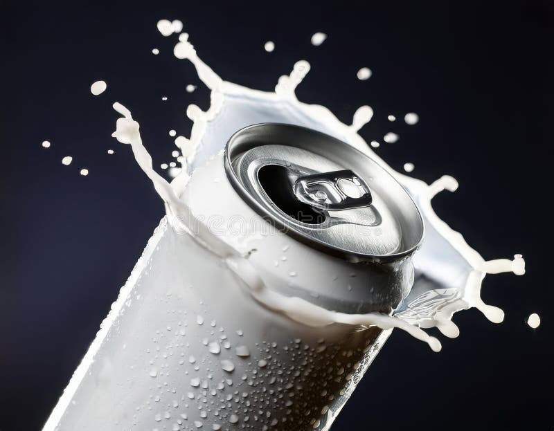 White Soda Can Spinning with a Perfectly Curved Splash Stock ...
