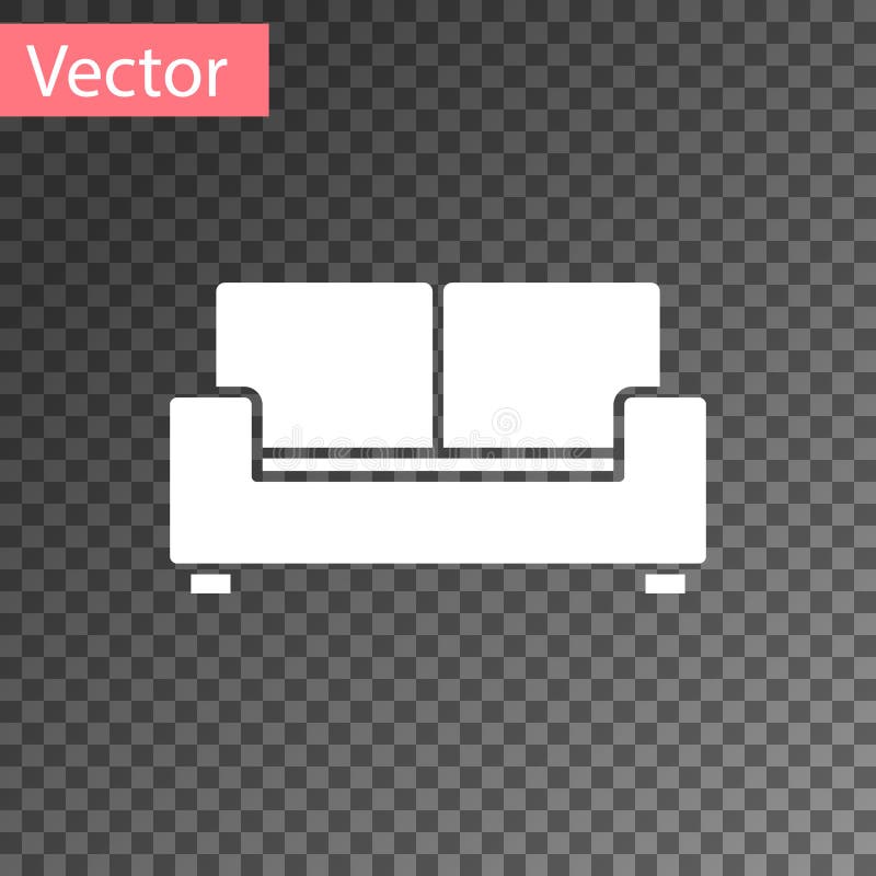 White Sofa Icon Isolated on Transparent Background. Vector Stock Vector ...