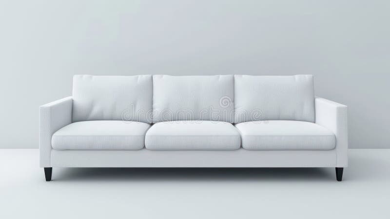 White Sofa in Minimalist Room Stock Illustration - Illustration of ...