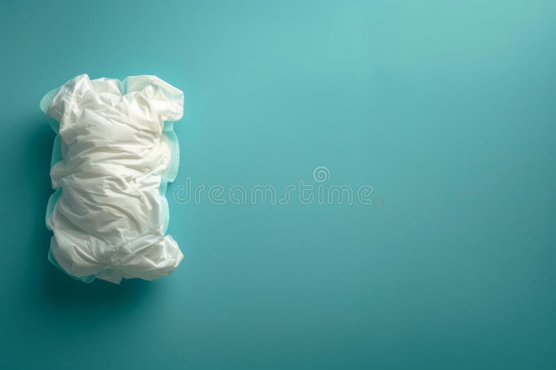 White Soft Baby Diaper on a Plain Background. Copy Space for Text Stock ...