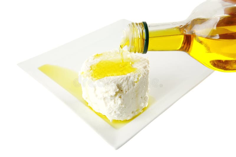 White soft cheese with oil stock image. Image of kitchen - 14960365