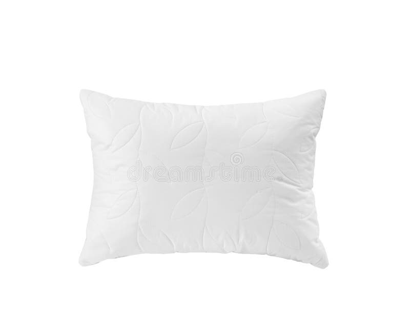 White Soft Pillow with the Leaves Pattern Isolated Stock Photo - Image ...