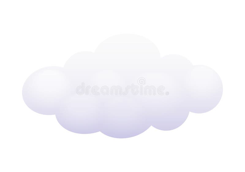 White Soft Round Cloud, Realistic Meteorology Element of Bubble Shape ...