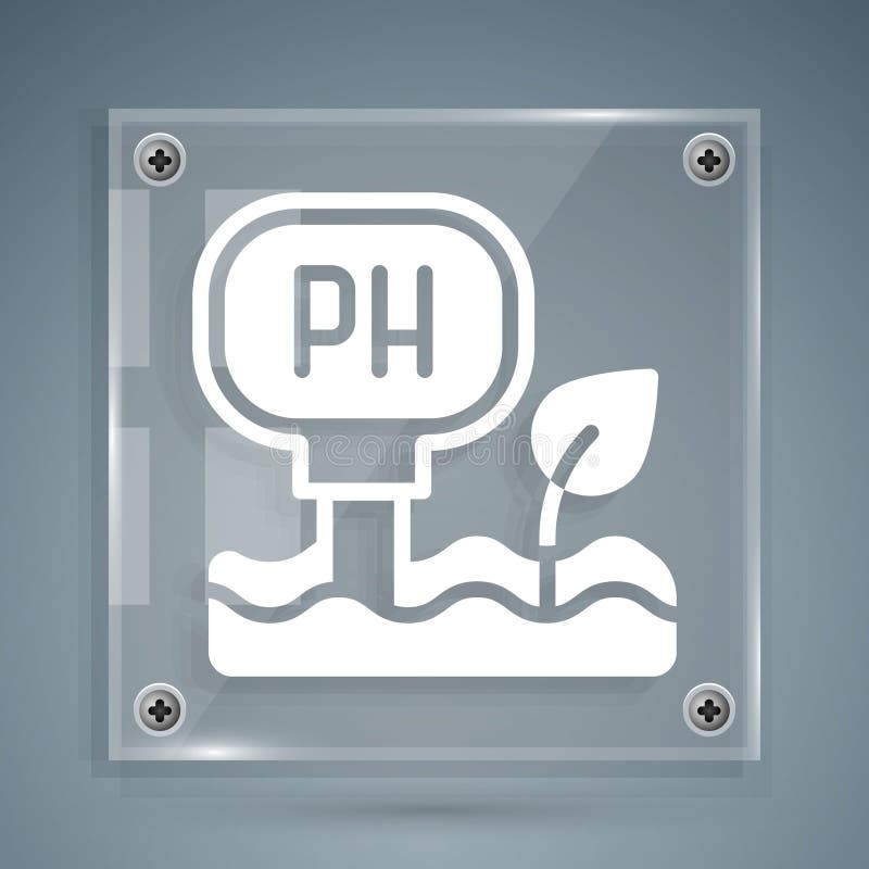 White Soil Ph Testing Icon Isolated on Grey Background. PH Earth Test ...