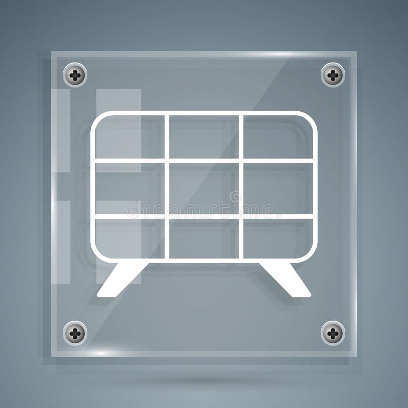 White Solar Energy Panel Icon Isolated on Grey Background. Square Glass ...