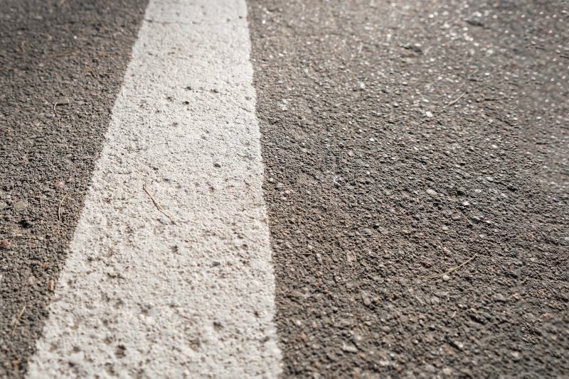 White Solid Line, Road Mark on Asphalt Road, Right Direction and ...