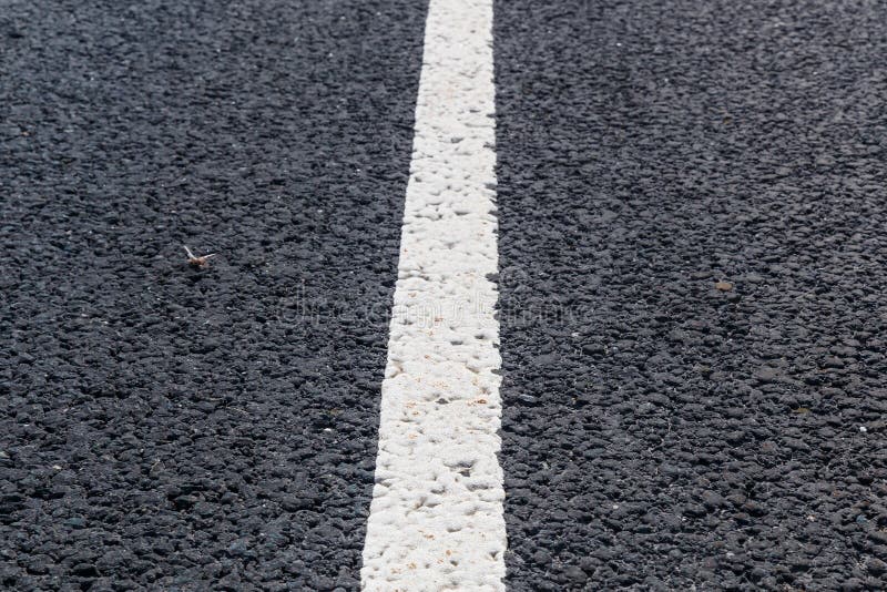 White Solid Line. Road Marking on an Asphalt Road Stock Image - Image ...