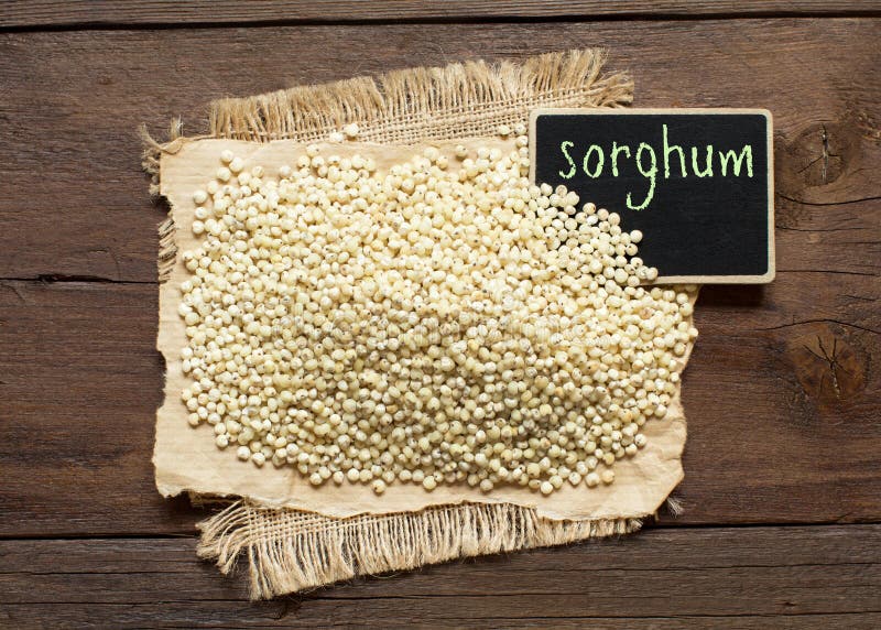 White Sorghum Grain with a Small Chalkboard Stock Image - Image of ...