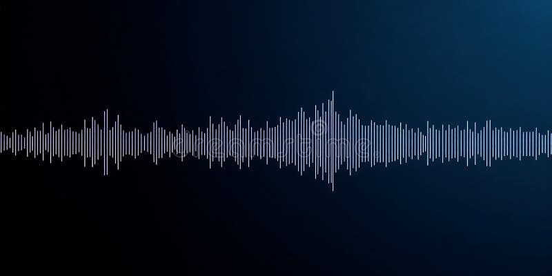 White Sound Wave on a Dark Blue Background Stock Illustration ...