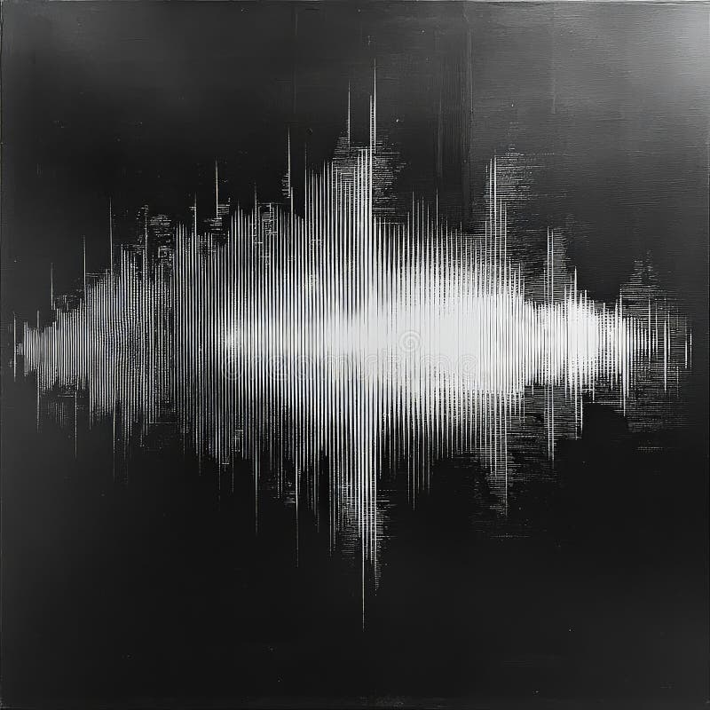 White Soundwave Vibrating on Dark Background Stock Image - Image of ...