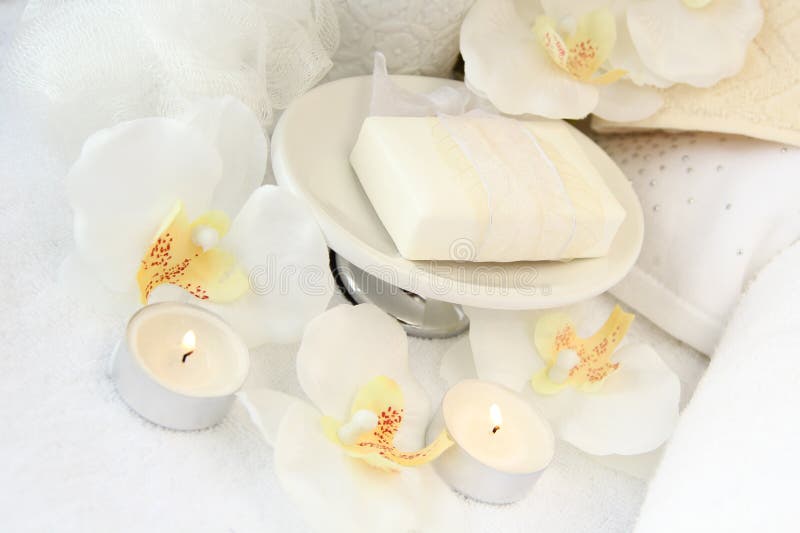 White spa stock image. Image of silver, beautiful, candlestick - 37915933