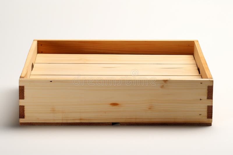 White Space Elegance Empty Wooden Crate Box, Minimalist and Isolated ...