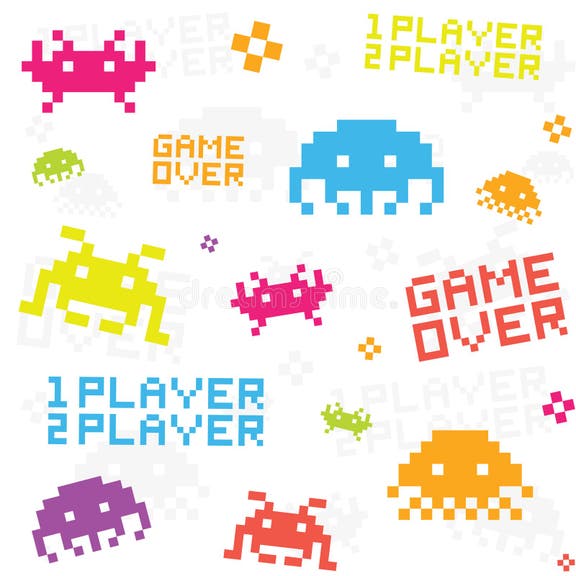 White Space Invaders Pattern Editorial Image - Illustration of galaxy ...