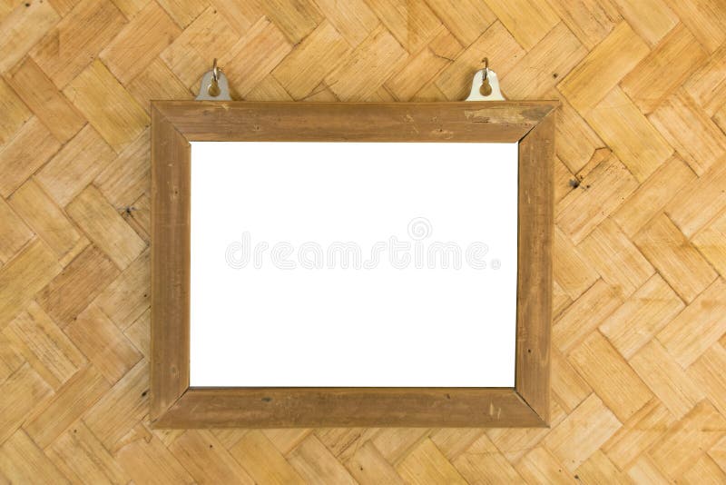 White Space Picture in Bamboo Frame in Bamboo Woven Walls Stock Image ...