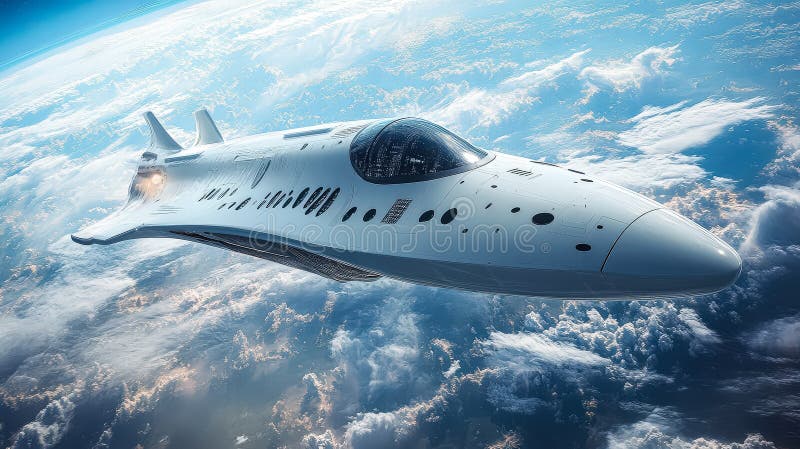 White Space Shuttle is Flying through the Sky Stock Image - Image of ...