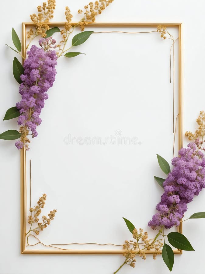 White Space for Text with Floral Border Ai Generated Stock Illustration ...