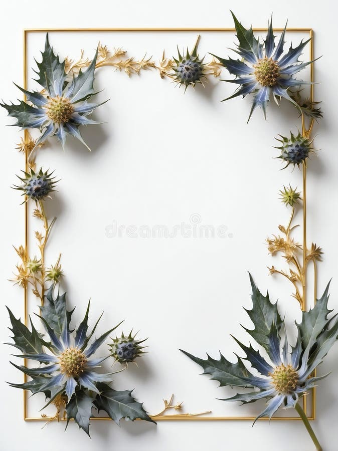 White Space for Text with Floral Border Ai Generated Stock Illustration ...