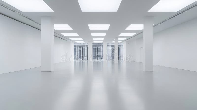White Space with White Walls and White Flooring Stock Illustration ...