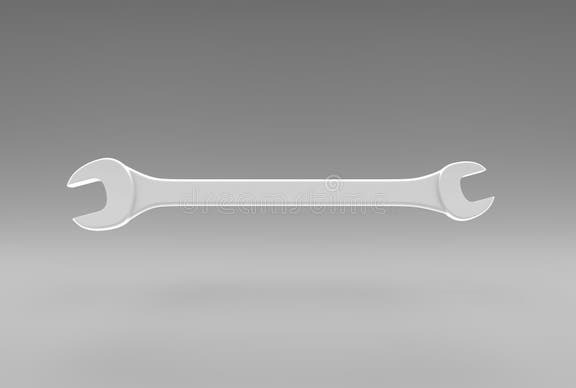 White Spanner on a Gray Studio Background. Minimal Concept Stock ...