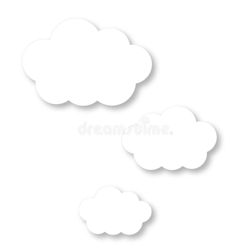 White Speech Box Clouds Template Set, Vector Illustration Stock Vector ...