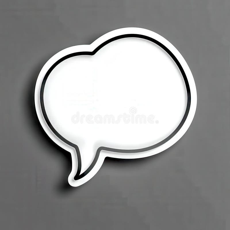 White Speech Bubble Floating on a Gray Background Representing ...