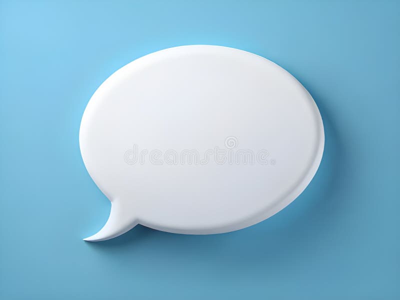 A White Speech Bubble on a Blue Background Stock Illustration ...