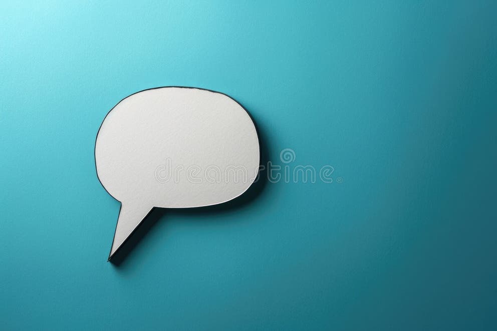 White Speech Bubble on Blue Background. Can Be Used for Communication ...