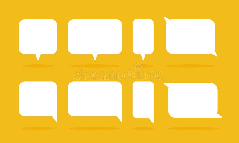 White Speech Bubble Element Collection, Empty Space Speech Bubble ...