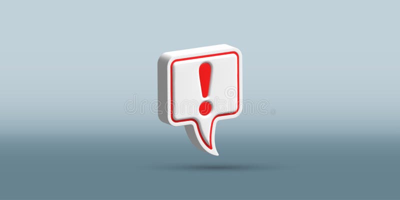 A White Speech Bubble with an Exclamation Mark. Notification of a Chat ...