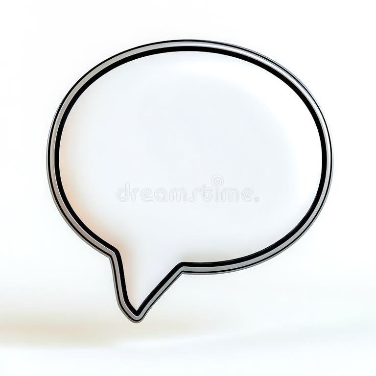 White Speech Bubble Floating on White Background Representing ...