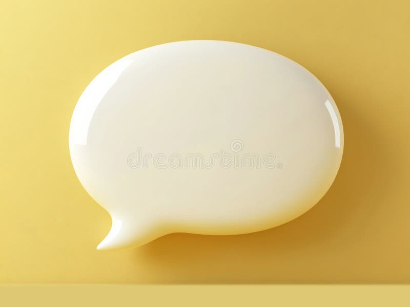 White Speech Bubble Floating on a Yellow Background Conveys a Message ...