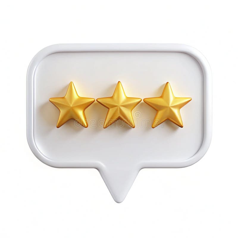 White Speech Bubble with Gold Rating Star Stock Illustration ...