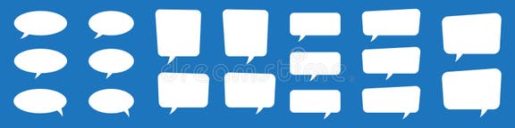 White Speech Bubble and Thought Bubble Shapes in Comic Style. Blank ...