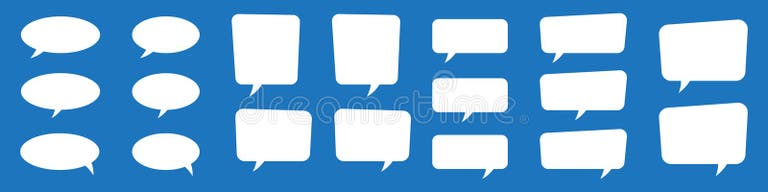 White Speech Bubble and Thought Bubble Shapes in Comic Style. Blank ...