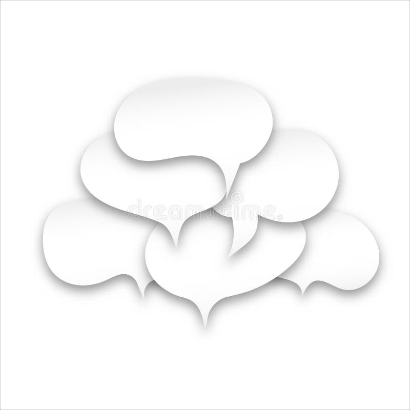White Speech Bubbles with Shadow on a White Isolated Background. the ...