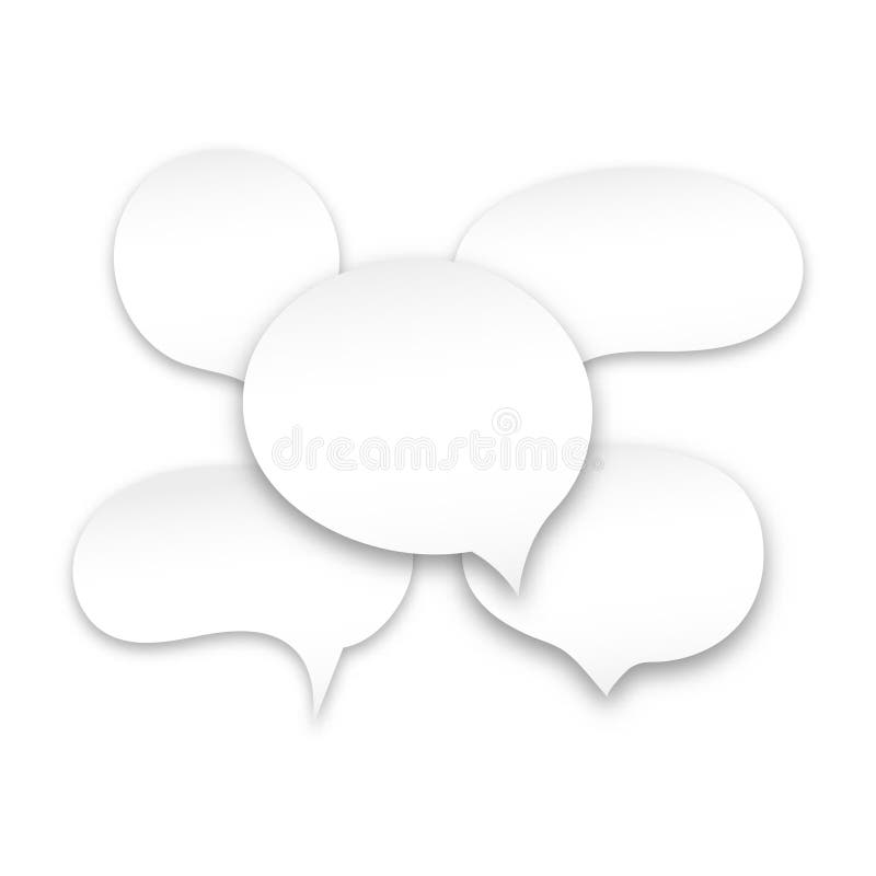 White Speech Bubbles with Shadow on a White Isolated Background. the ...