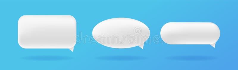 White Speech 3d Bubbles. Rounded and Rectangular Dialog Box Stock ...