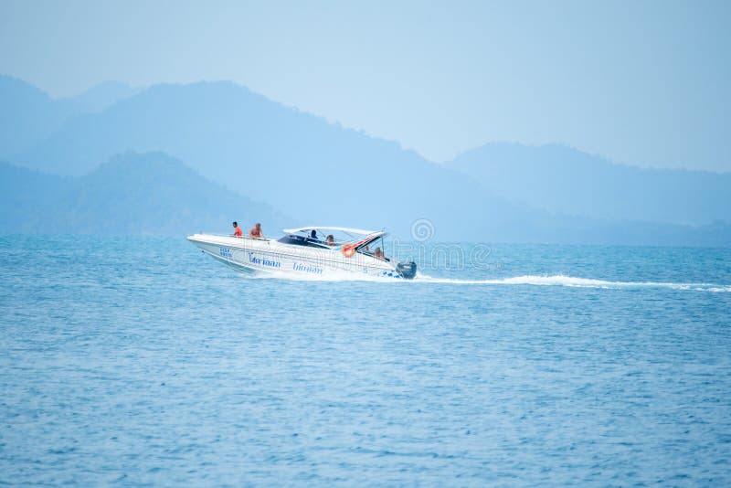 The White Speed Boat in the Sea Editorial Image - Image of nautical ...