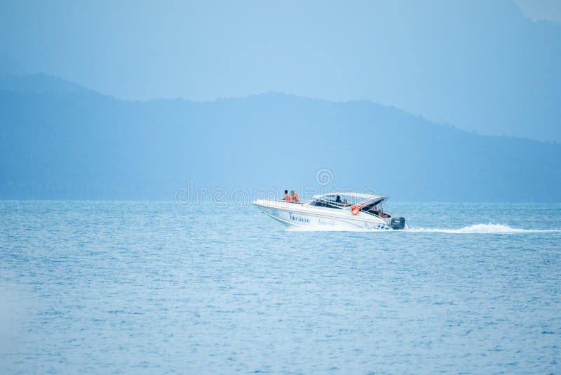 The White Speed Boat in the Sea Editorial Image - Image of power, blue ...