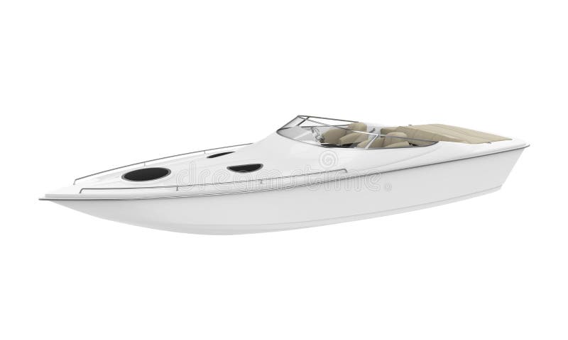 White Speedboat Isolated on White Background Stock Illustration ...