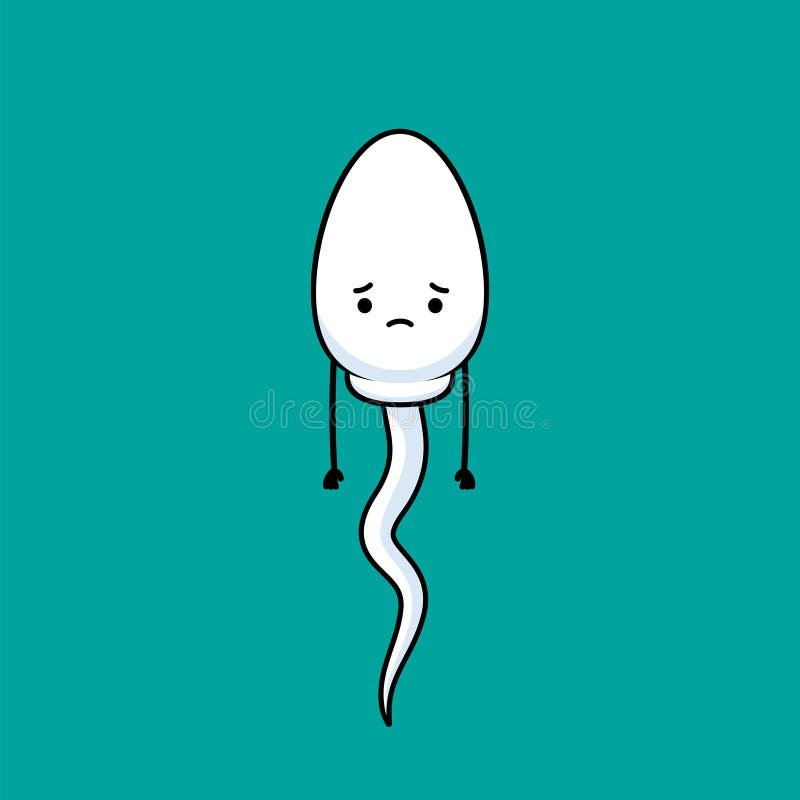 White Sperm is Feeling Sad. Isolated Vector Illustration Stock Vector ...