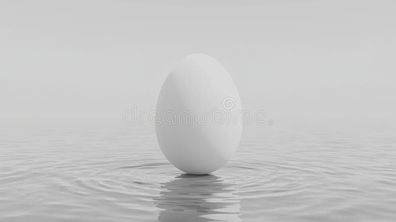 A White Sphere Floats on a Body of Water. Stock Image - Image of water ...
