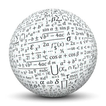 White Sphere with Math Symbol Texture Stock Illustration - Illustration ...